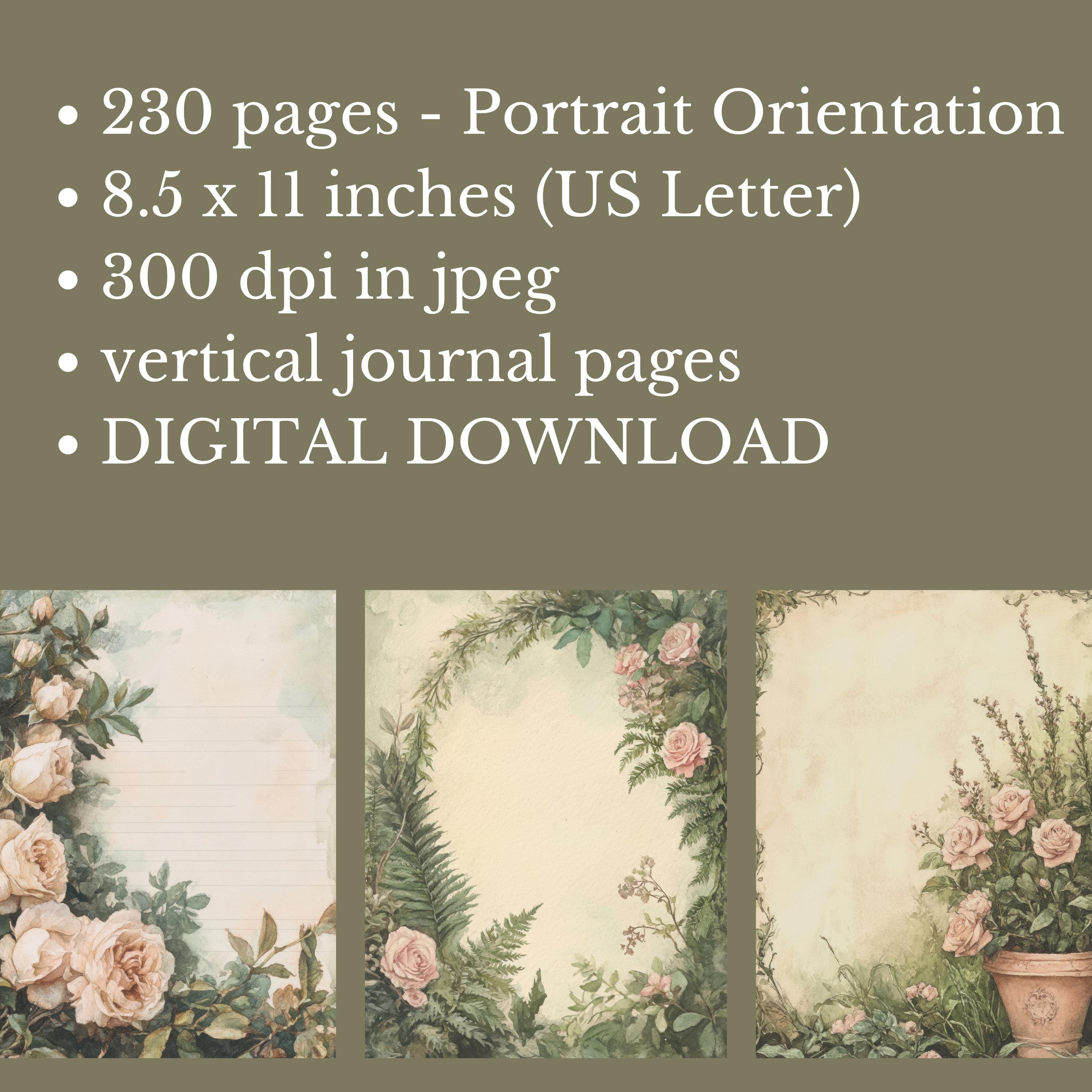 Victorian Garden Junk Journal Paper Background, Vintage Floral ...