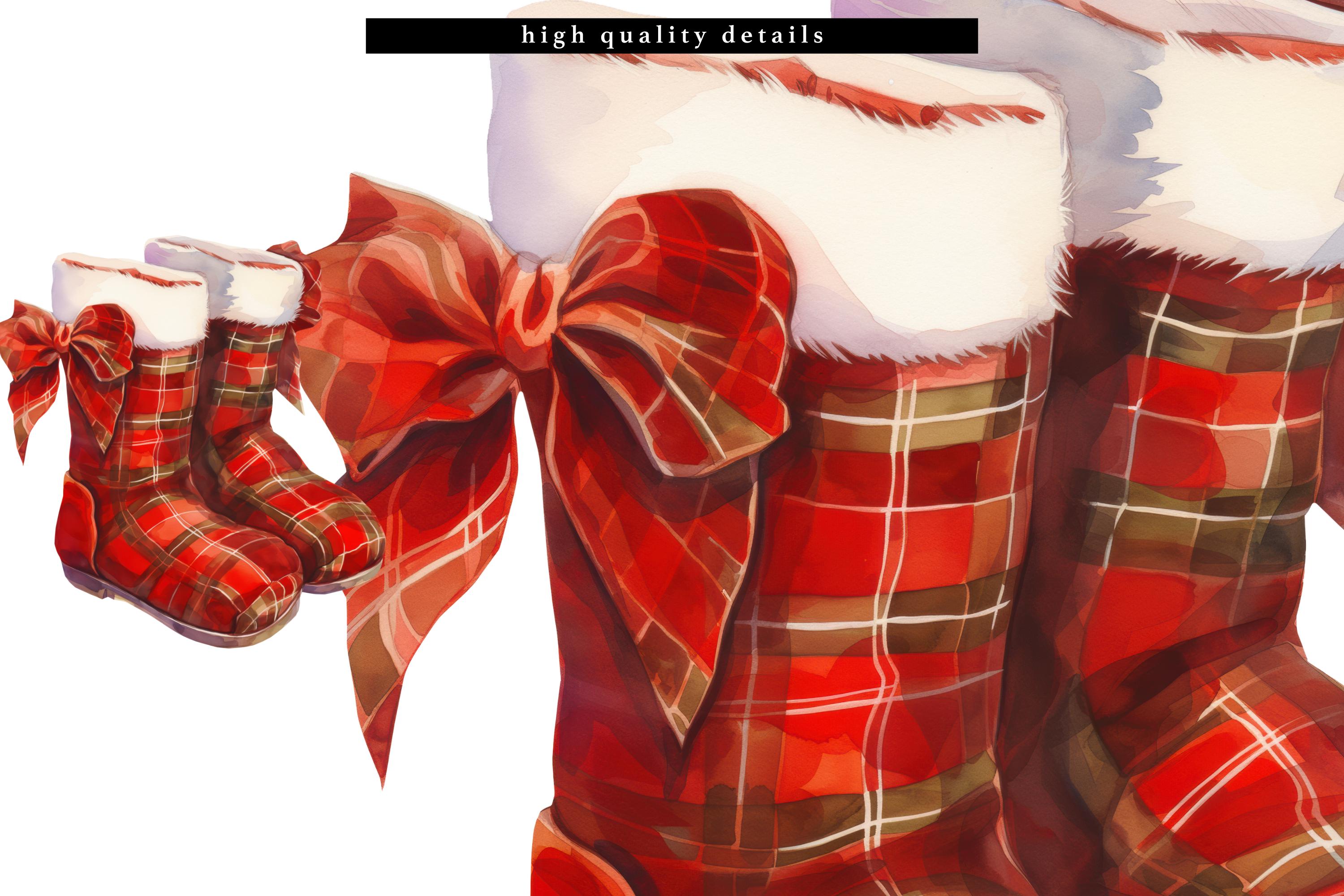 Plaid Christmas Clothes Png Bundle, Tartan Christmas Socks Png ...
