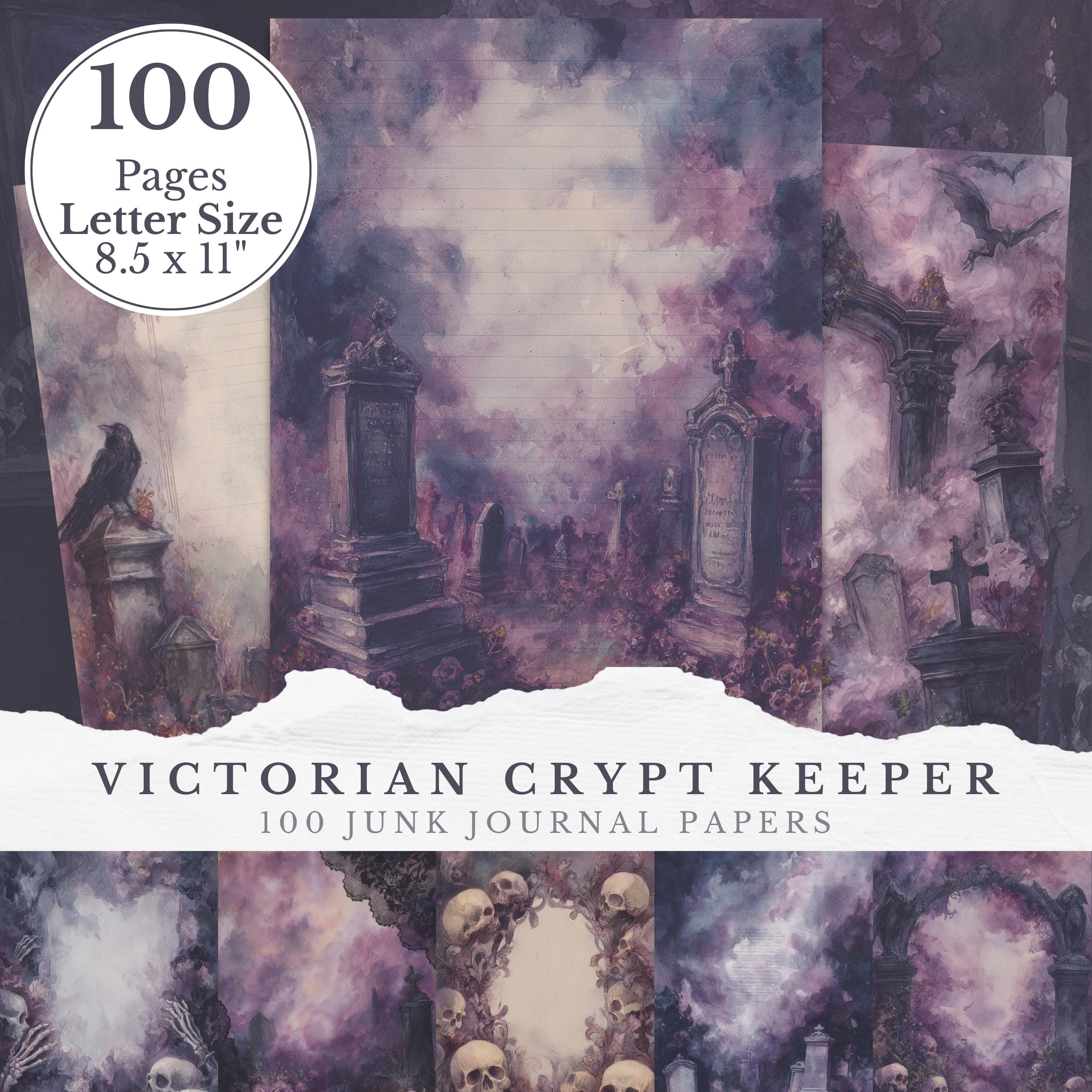 Victorian Crypt Keeper Junk Journal Papers, Gothic Graveyard Macabre ...