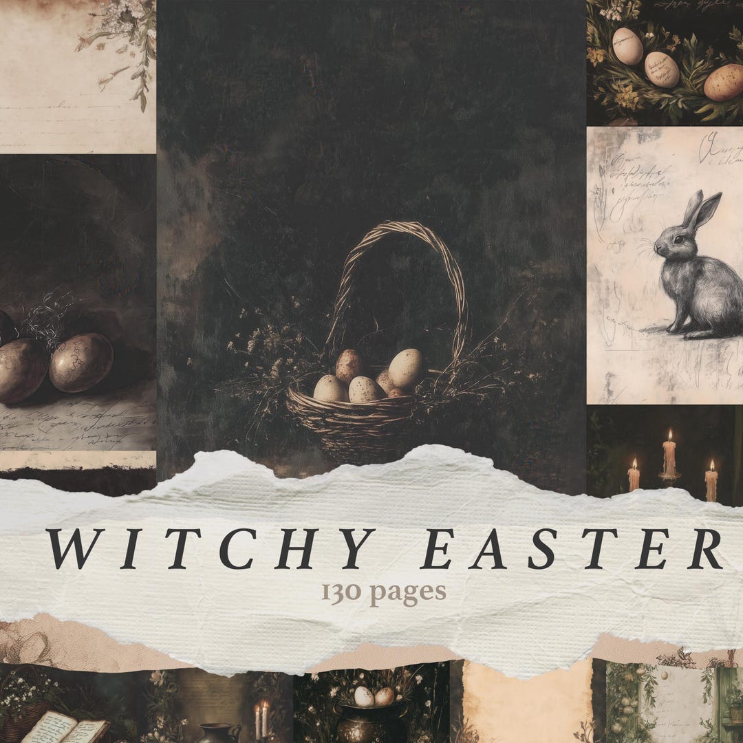 Witchy Easter Digital Paper Pack, Pagan Easter Journal Printable Pages ...