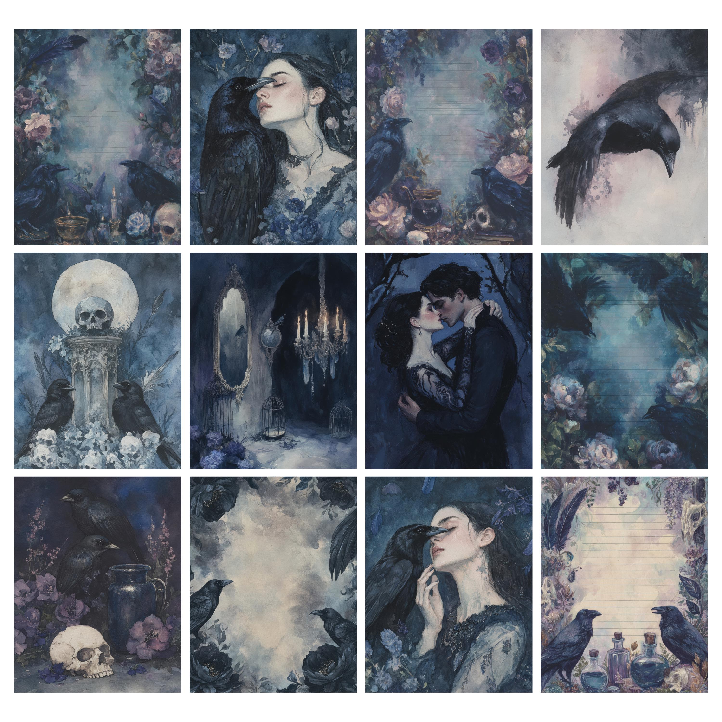 Printable Raven Witch Junk Journal Kit, Dark Fantasy Gothic ...
