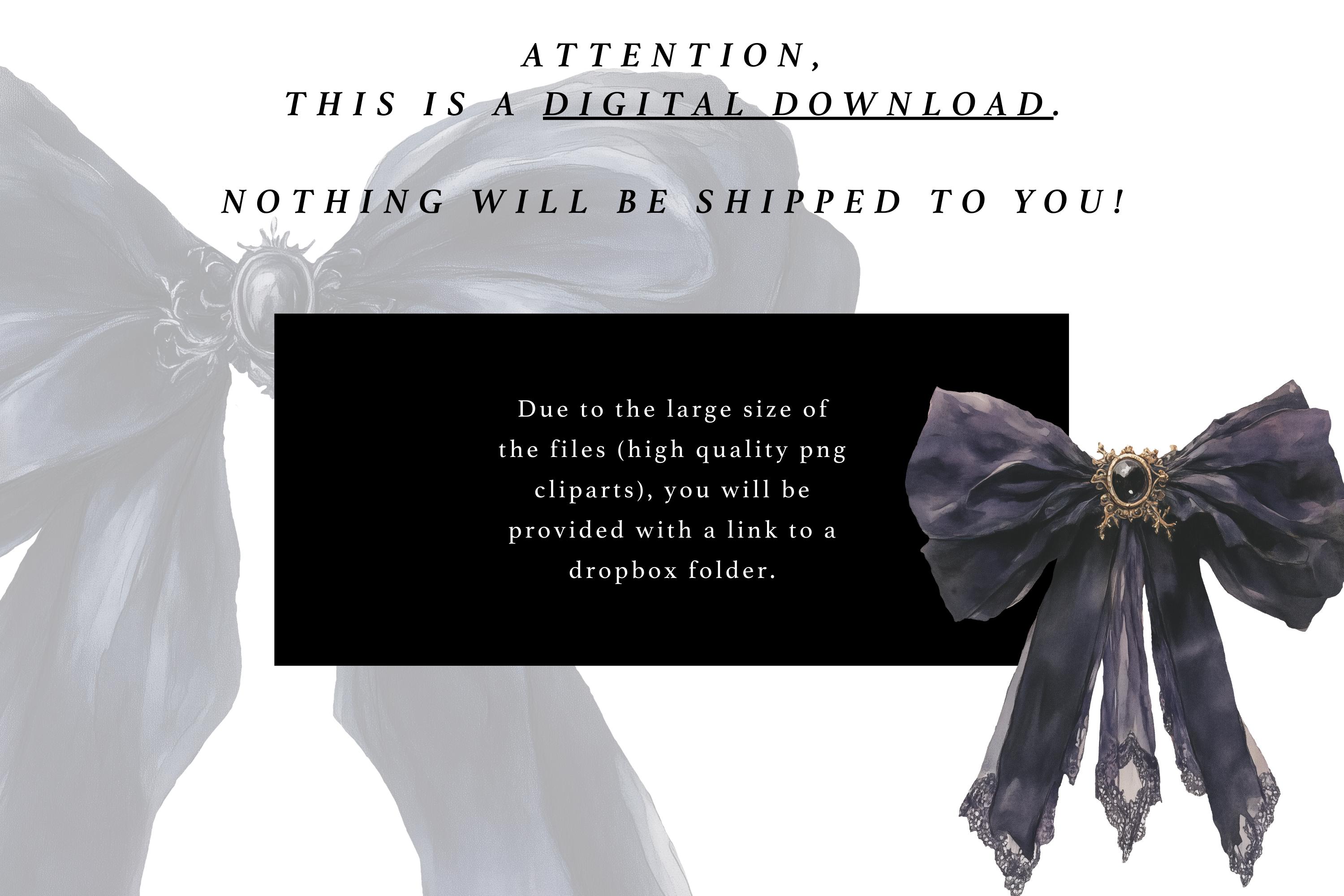 Black Gothic Bow PNG Bundle, Victorian Gothic Clipart, Dark Coquette ...