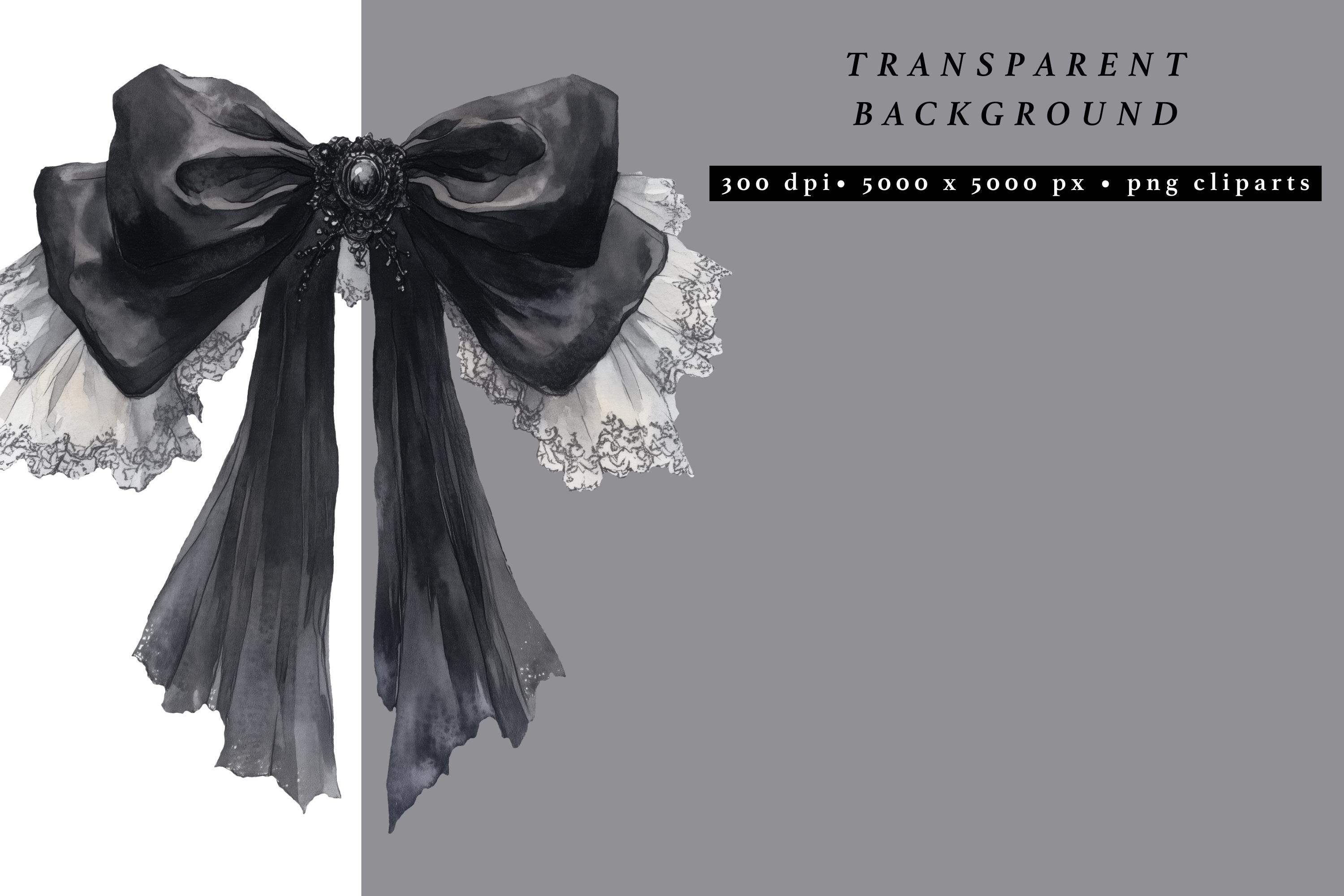 Black Gothic Bow PNG Bundle, Victorian Gothic Clipart, Dark Coquette ...
