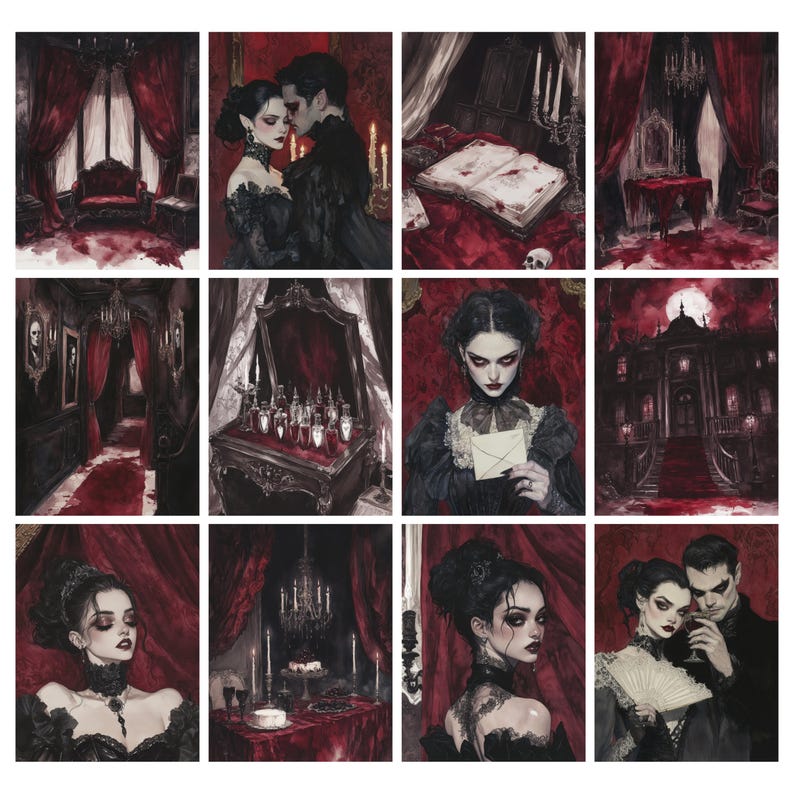 Victorian Vampire Junk Journal Kit, Mysterious Creepy Gothic Halloween ...