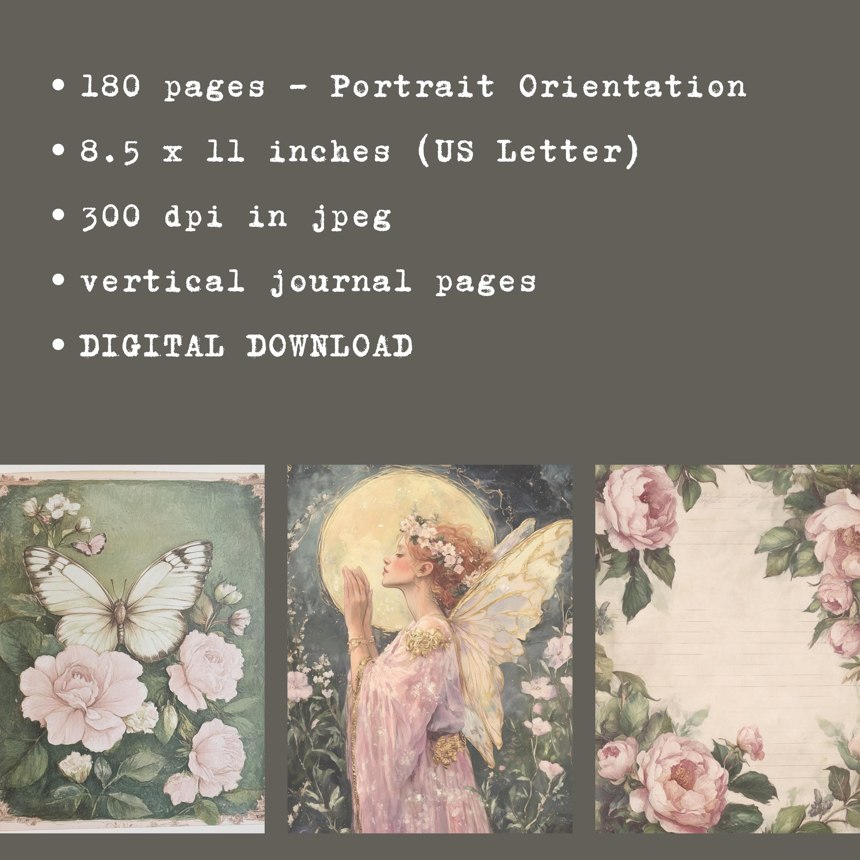 Printable Fairy Junk Journal Pages, Vintage Spring Floral Collage Paper ...