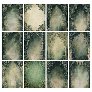 Green Medieval Junk Journal Papers, Medieval Scrapbooking Background ...