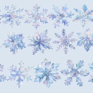 Watercolor Snowflakes PNG, Winter Clipart Bundle, Blue Snowflake ...