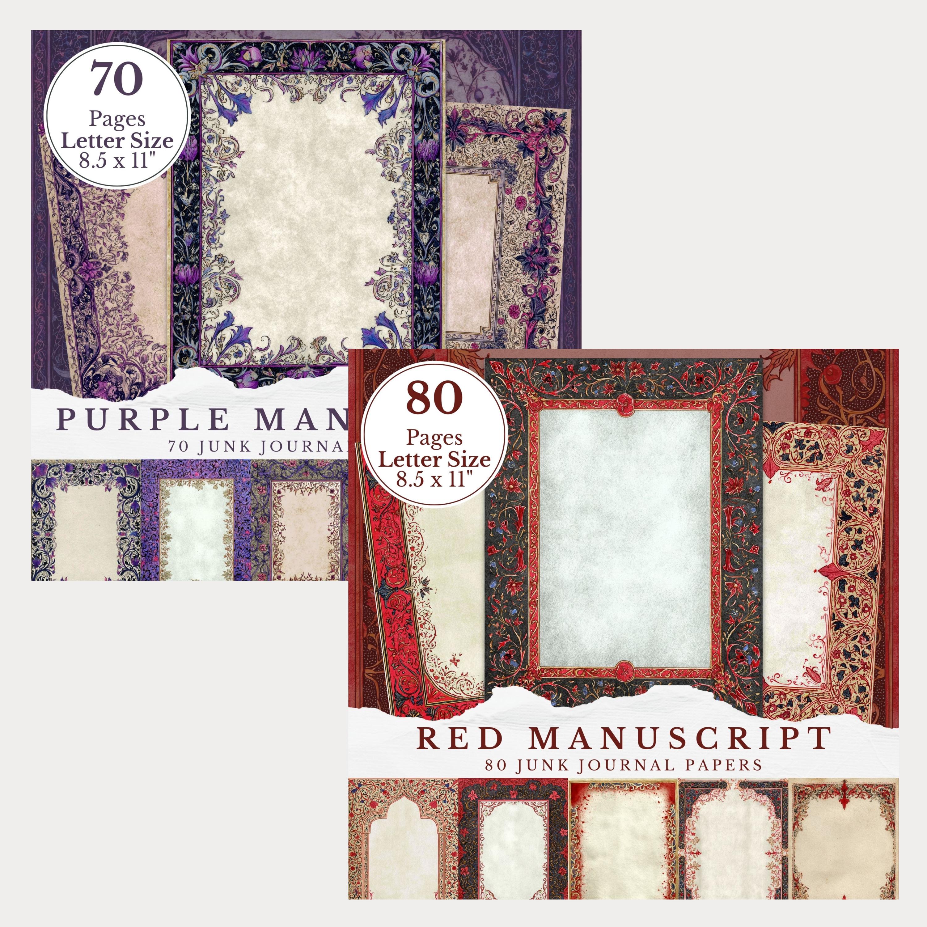 Medieval Illuminated Manuscript Paper Bundle, Renaissance Parchment ...