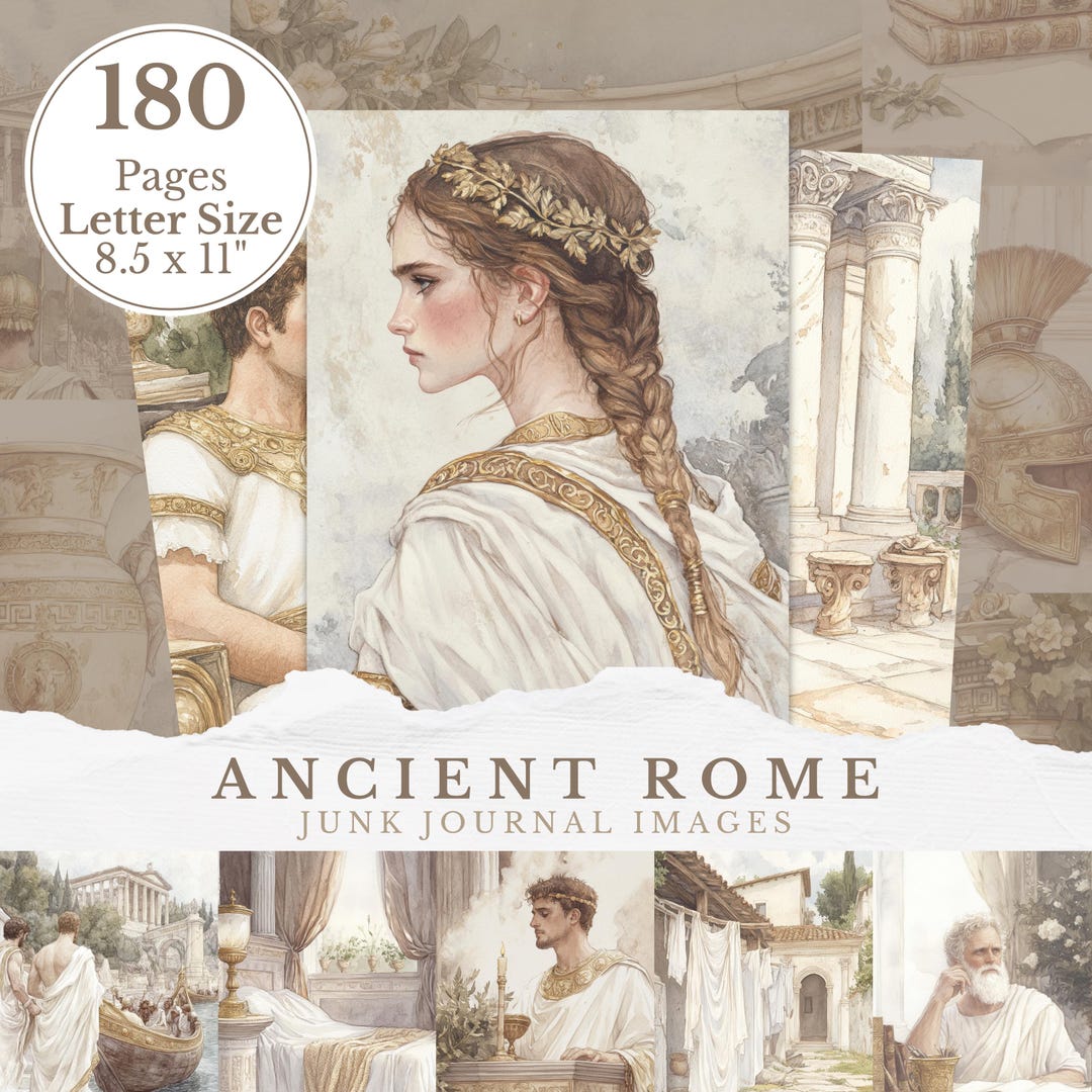 Ancient Rome Junk Journal Half Pages, Historical Mythology Ruins ...