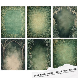 Green Medieval Junk Journal Papers, Medieval Scrapbooking Background ...