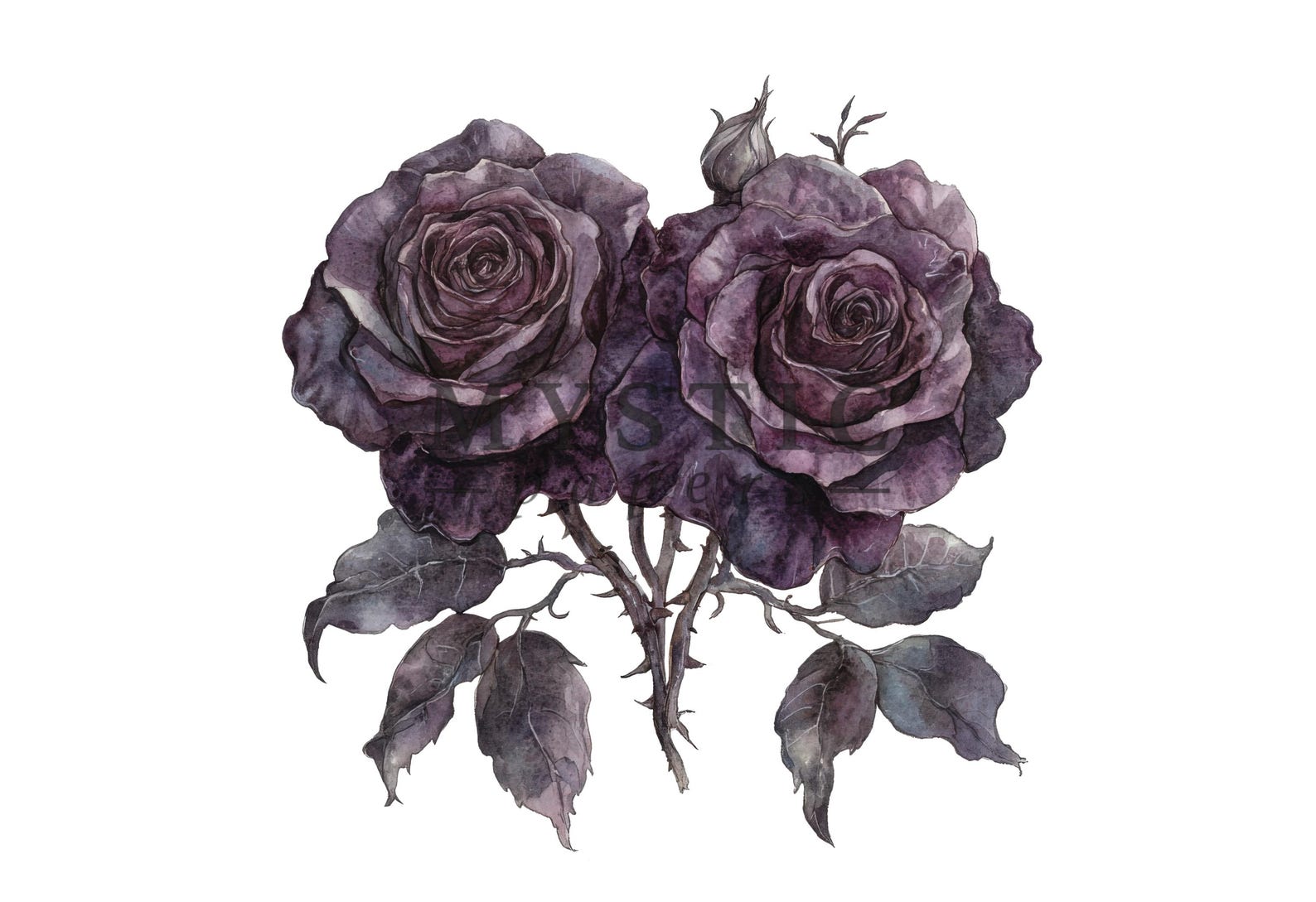 Purple Victorian Glamor Vampire Watercolor Clipart Bundle, Dark ...