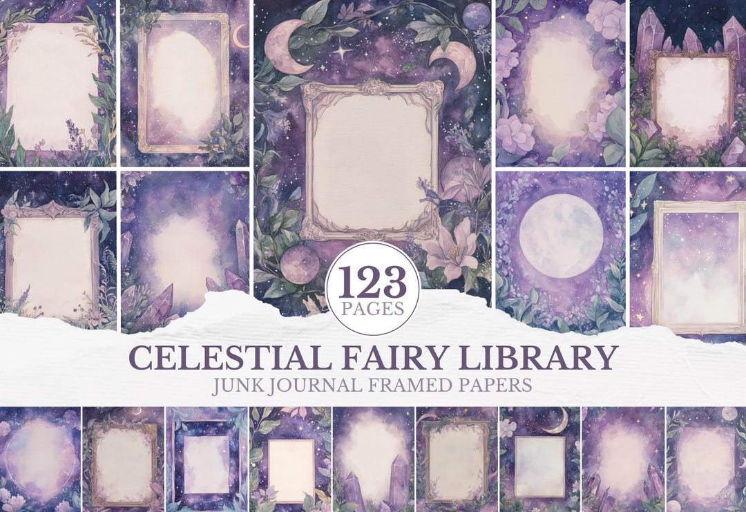 Celestial Fairy Library Framed Papers, Fairy Academia Frames, Moonlit ...