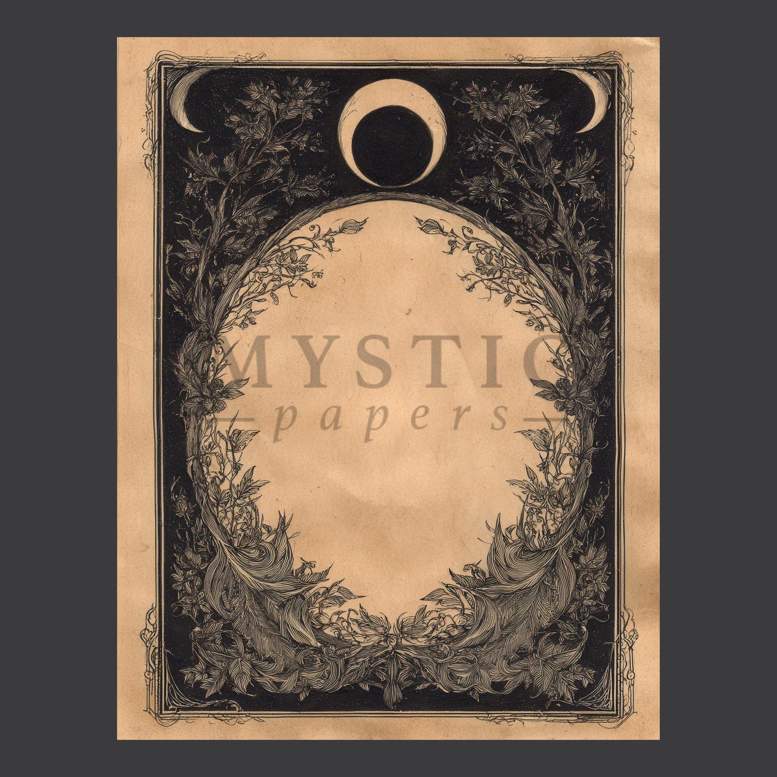 Moon Witch Grimoire Printable Papers, Book of Shadows Journal Pages ...