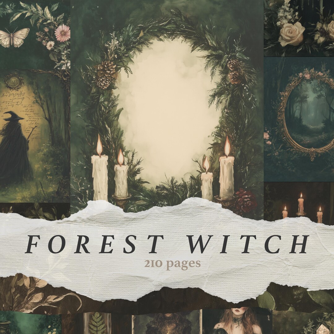 Dark Forest Witch Junk Journal Pages, Witchcore Wicca Witchcraft Pages ...