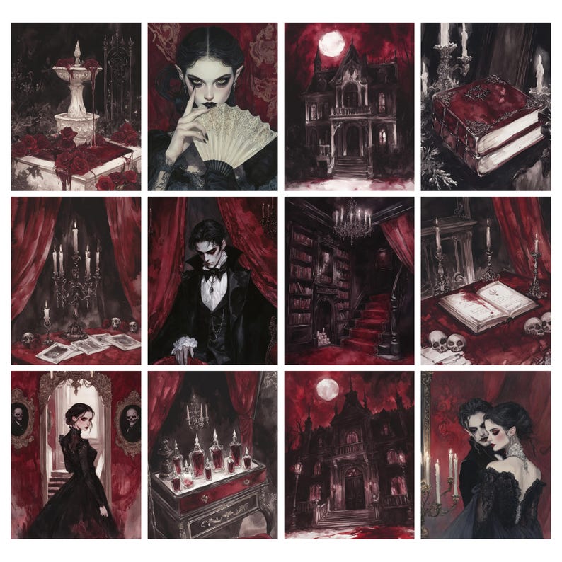 Victorian Vampire Junk Journal Kit, Mysterious Creepy Gothic Halloween ...