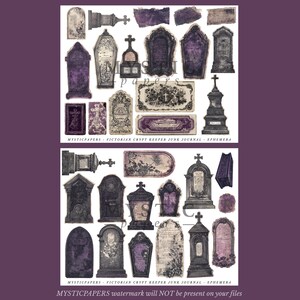 Victorian Crypt Keeper Fussy Cuts, Gothic Graveyard Junk Journal ...