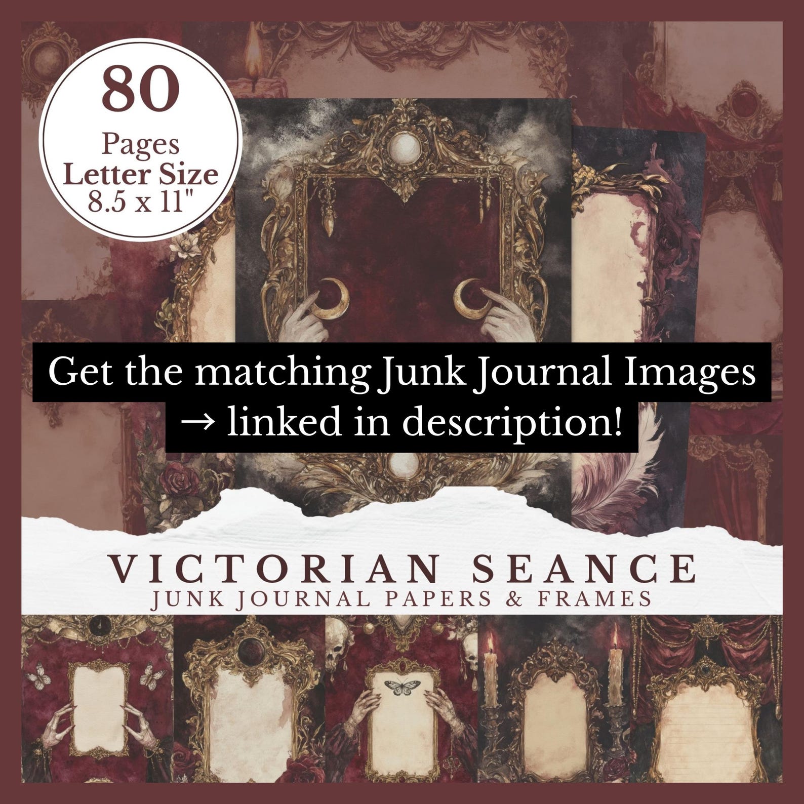 Victorian Seance Printable Junk Journal Images, Fortune Teller Esoteric ...