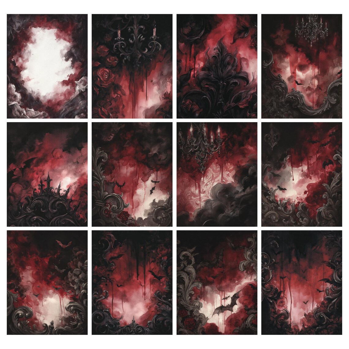 Goth Vampire Aesthetic Junk Journal Paper, Digital Scrapbooking Collage ...
