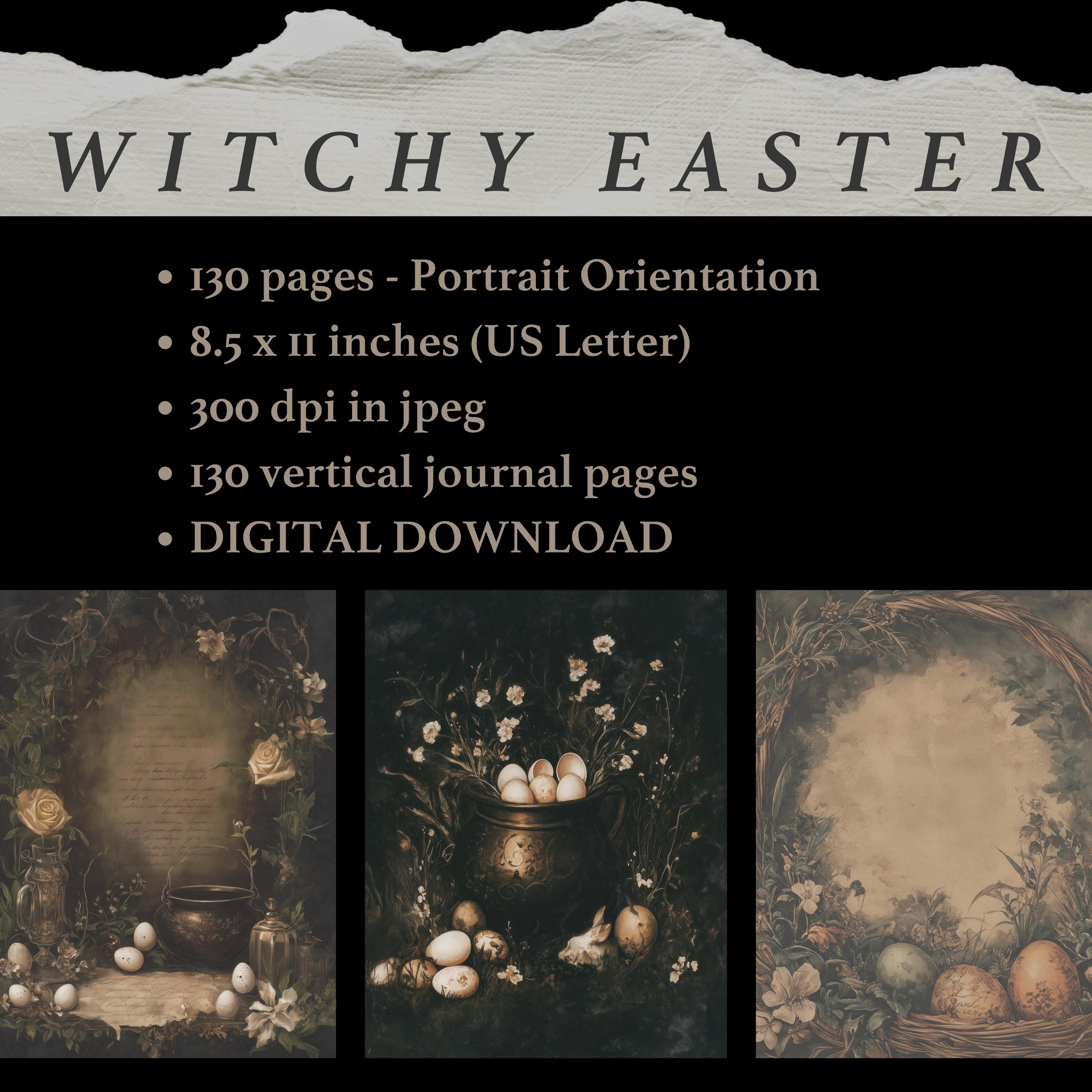 Witchy Easter Digital Paper Pack, Pagan Easter Journal Printable Pages ...