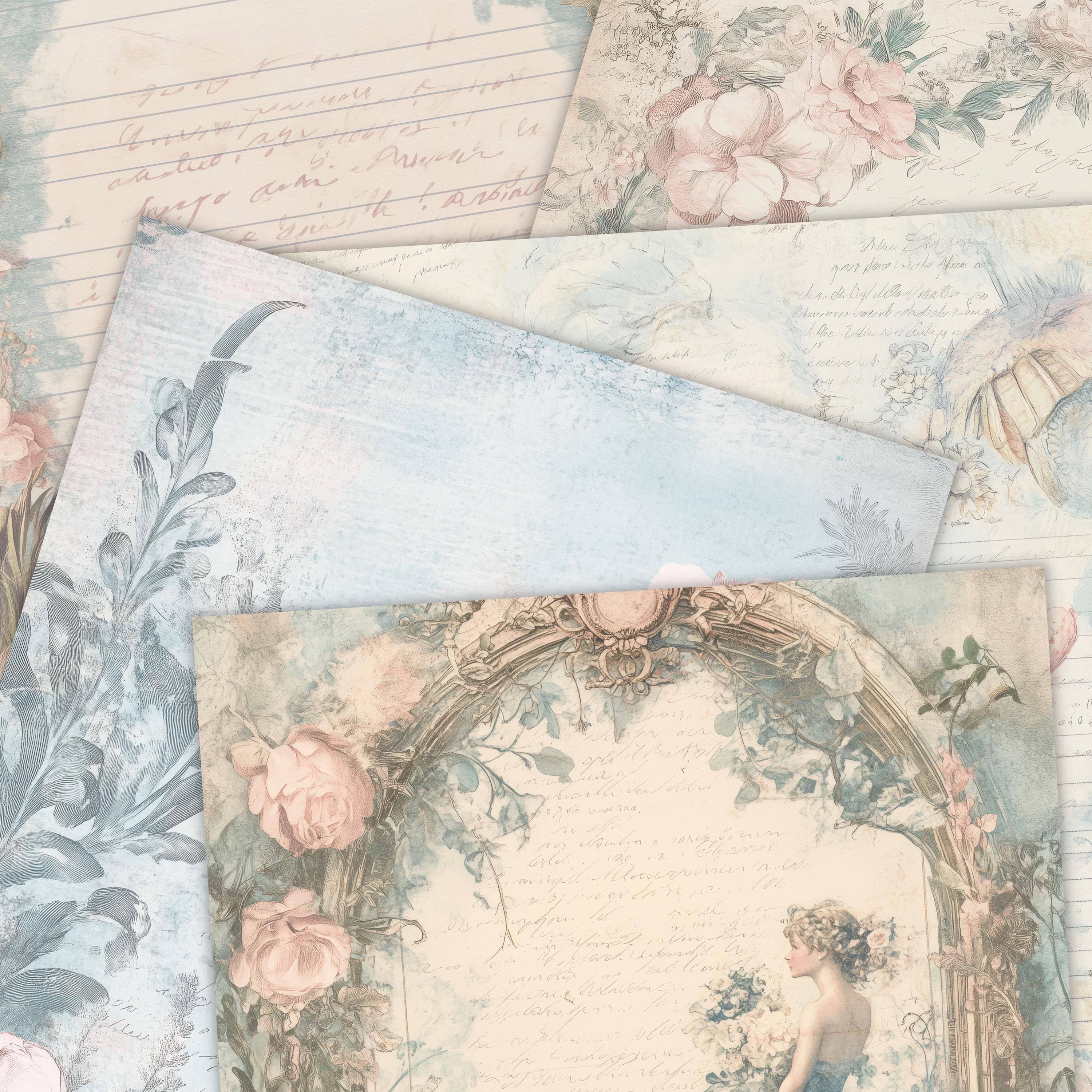 Vintage Rococo Mermaid Junk Journal Pages, Printable Ocean Scrapbooking ...