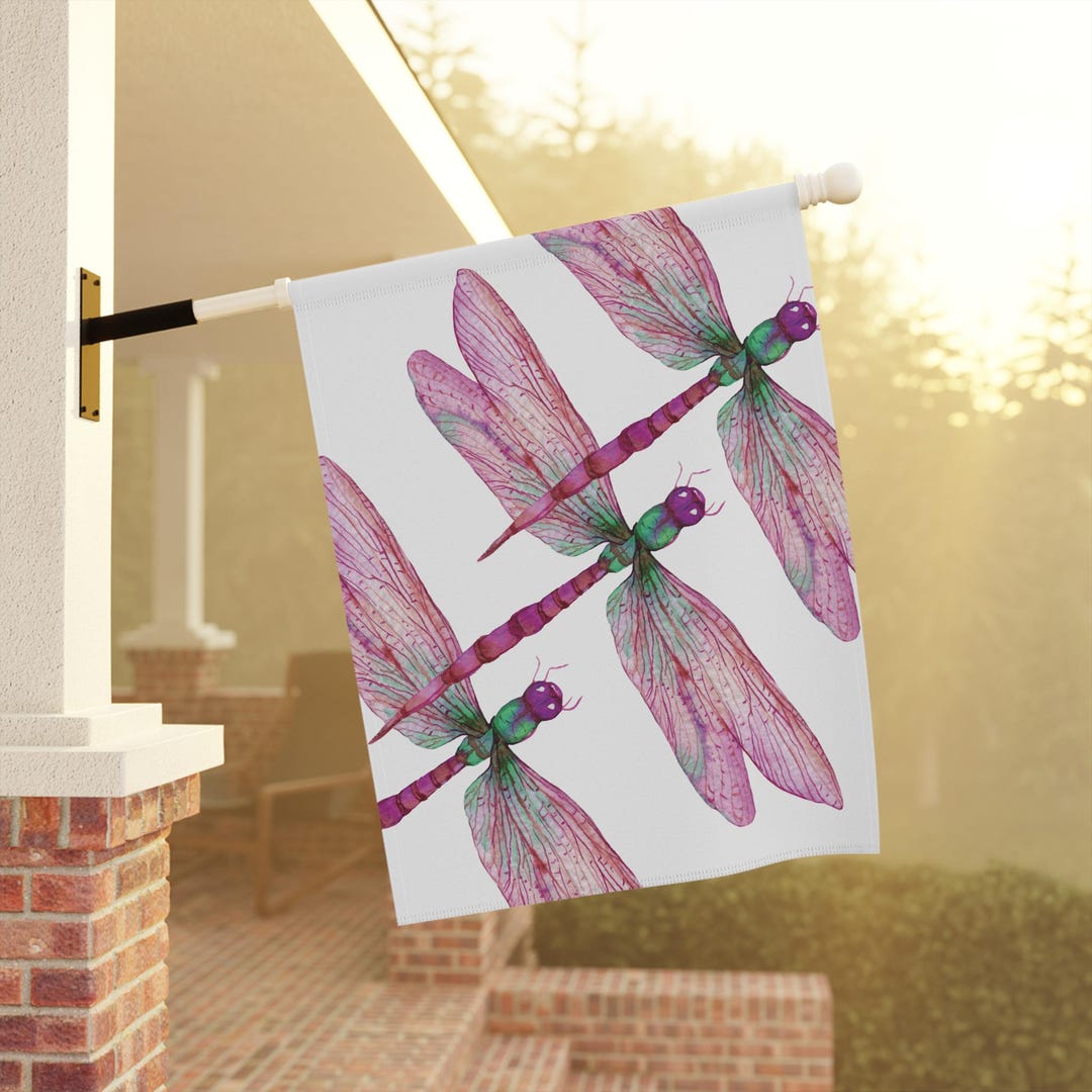 Garden & House Banner, Dragonfly Flag, Double Sided Flag, Gardener Gift ...