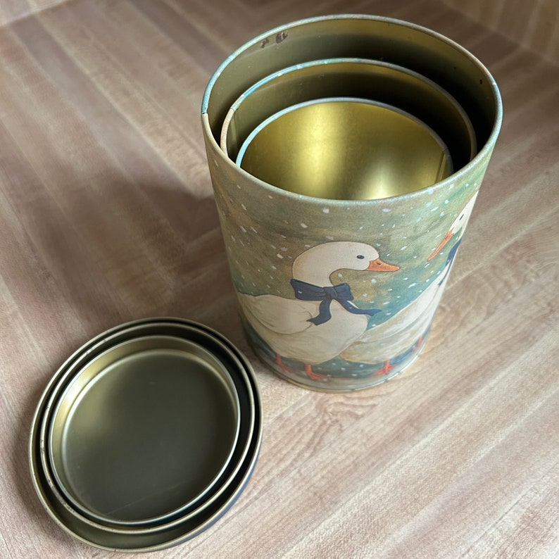 Vintage Nesting Goose Tin Canister Set - Etsy