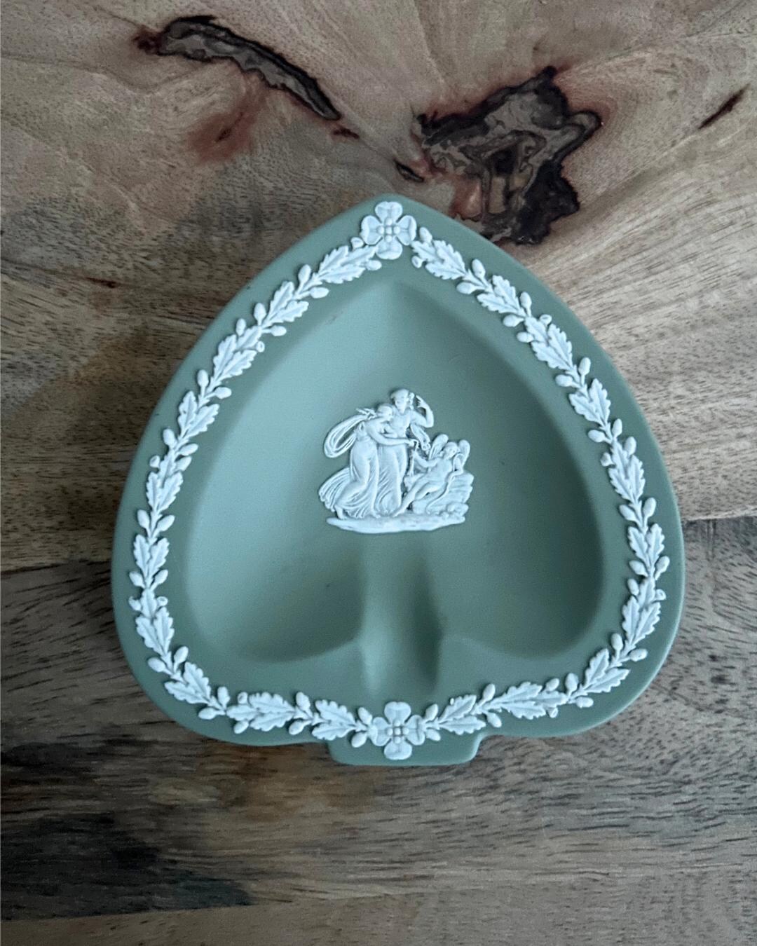 Vintage Wedgwood Green Jasperware Spade Dish - Etsy