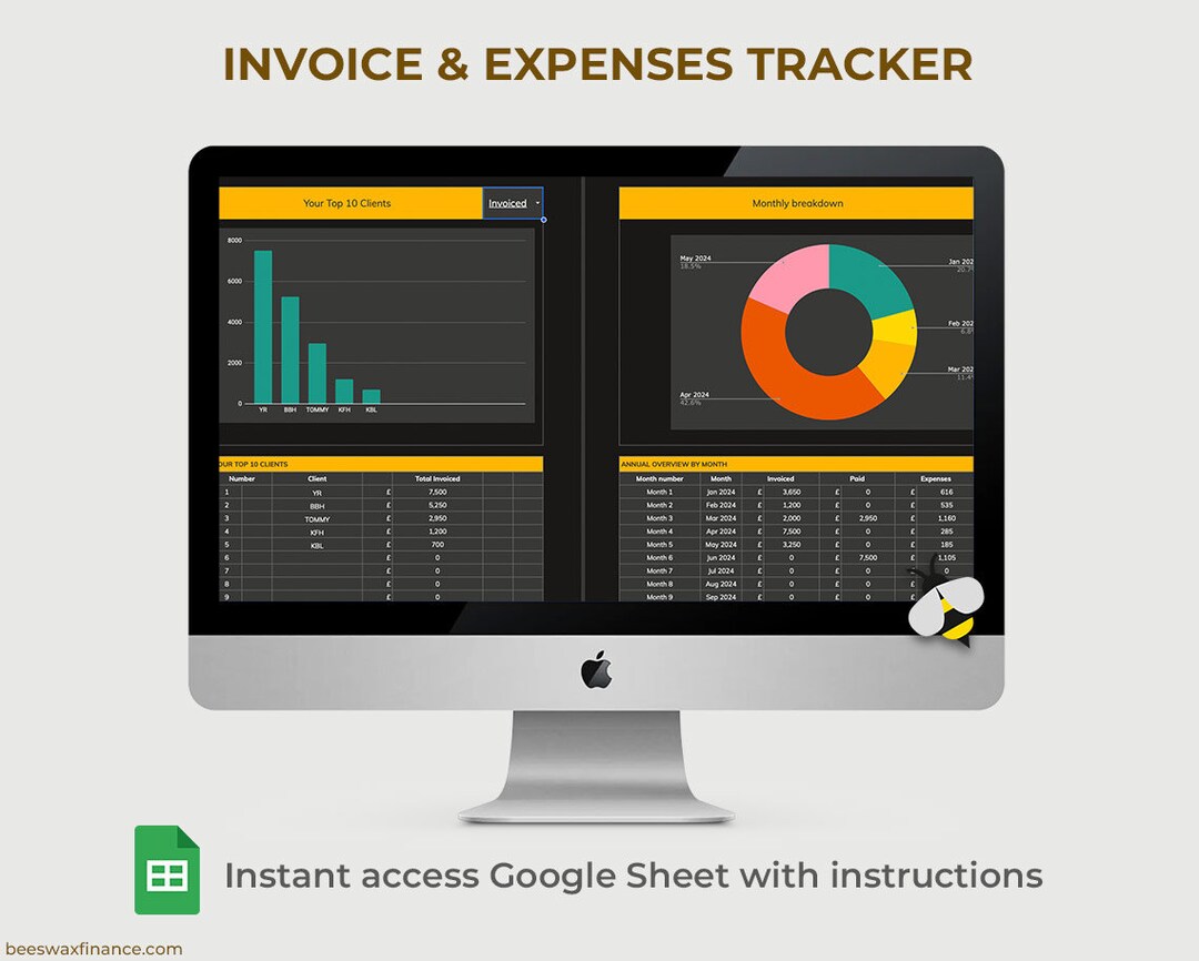 Invoice & Expenses Tracker Spreadsheet for Personal Finance and Small ...