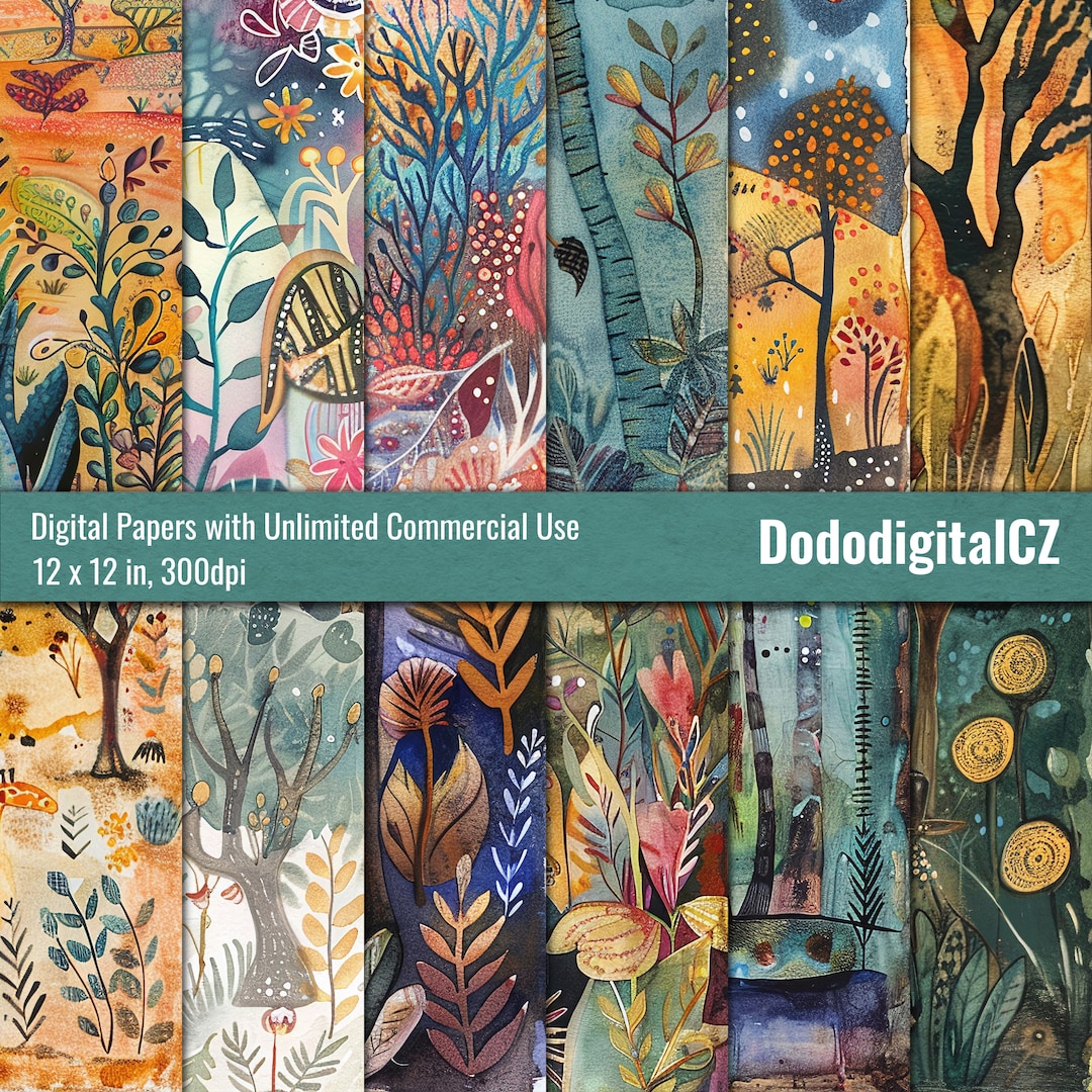 African Dream Digital Paper | Unlimited Commercial Use | Patterned ...