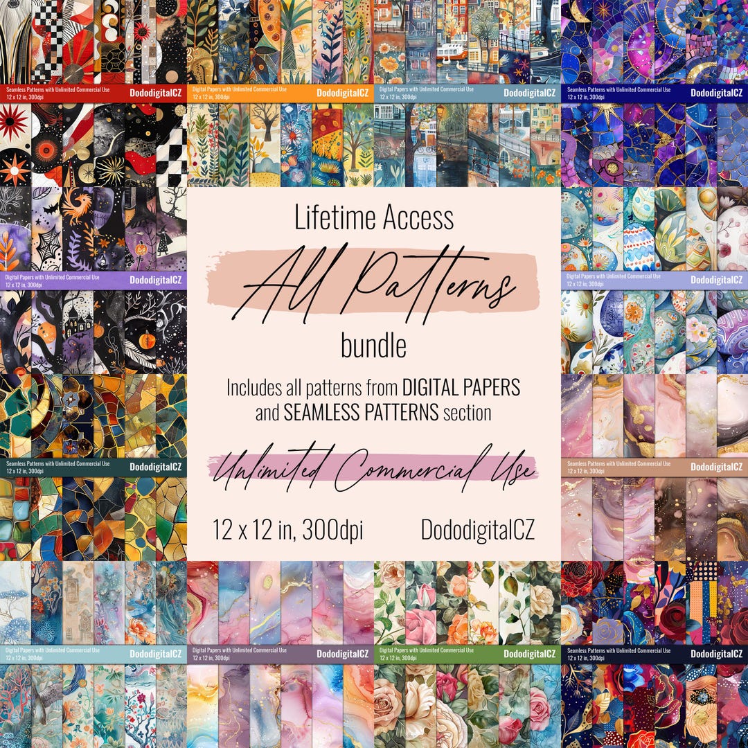 All Patterns Bundle | Unlimited Commercial Use | Patterned Paper ...