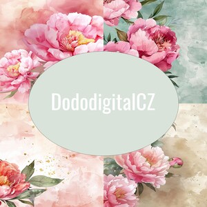 Pretty Peonies Journal Pages | Unlimited Commercial Use | Digital ...