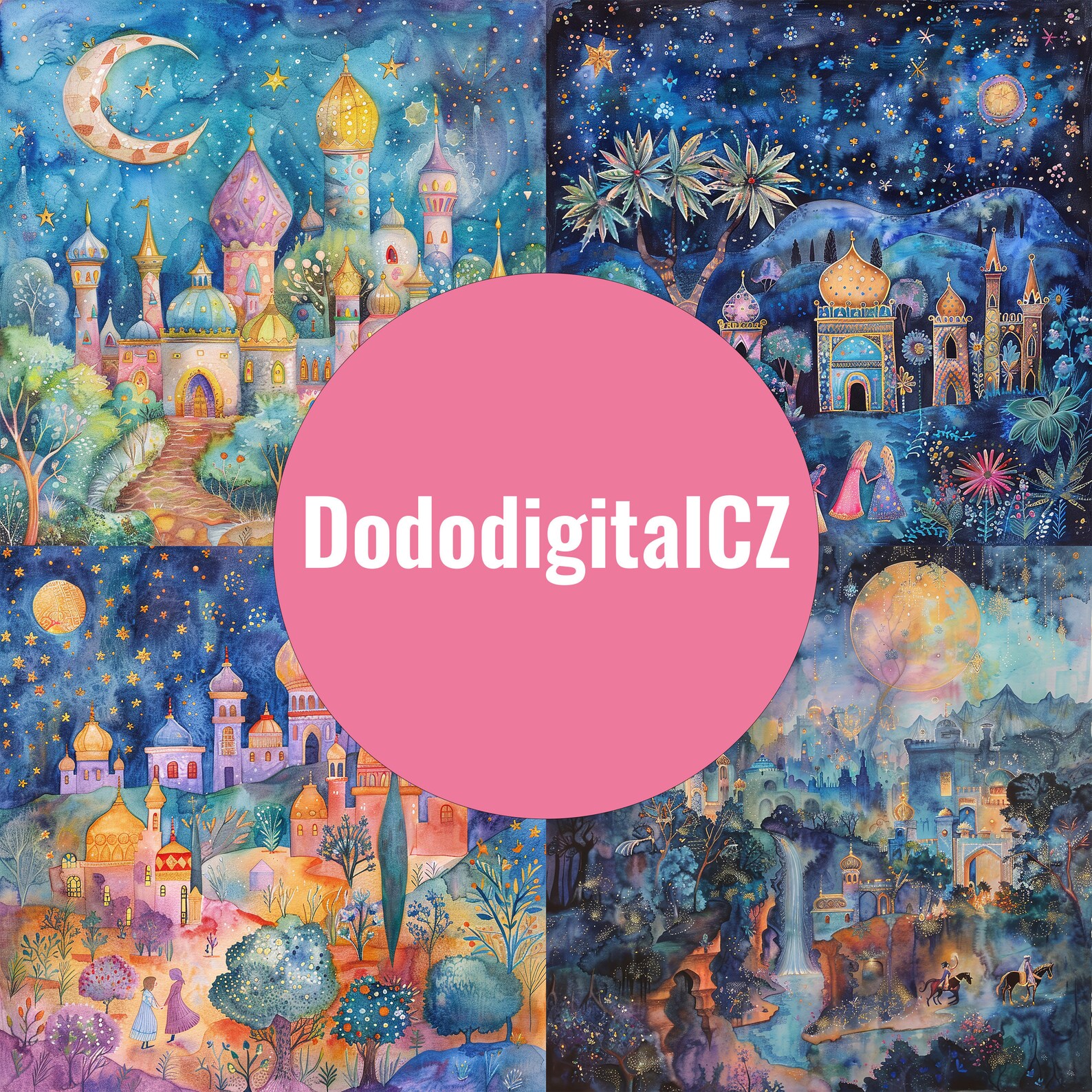 Arabian Nights Digital Paper | Unlimited Commercial Use | Patterned ...