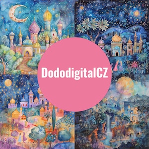 Arabian Nights Digital Paper | Unlimited Commercial Use | Patterned ...