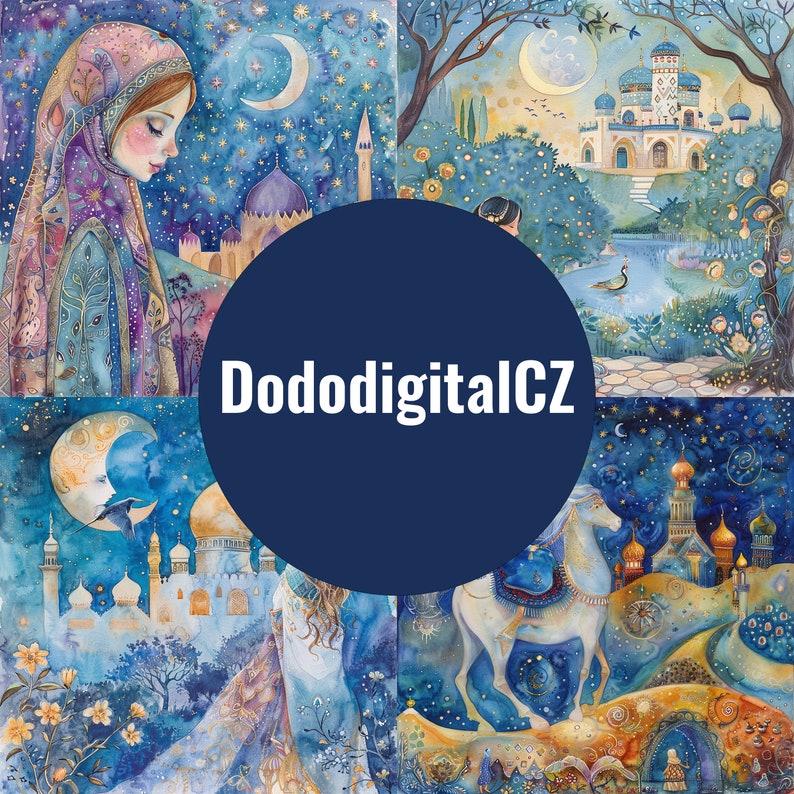 Arabian Nights Digital Paper | Unlimited Commercial Use | Patterned ...