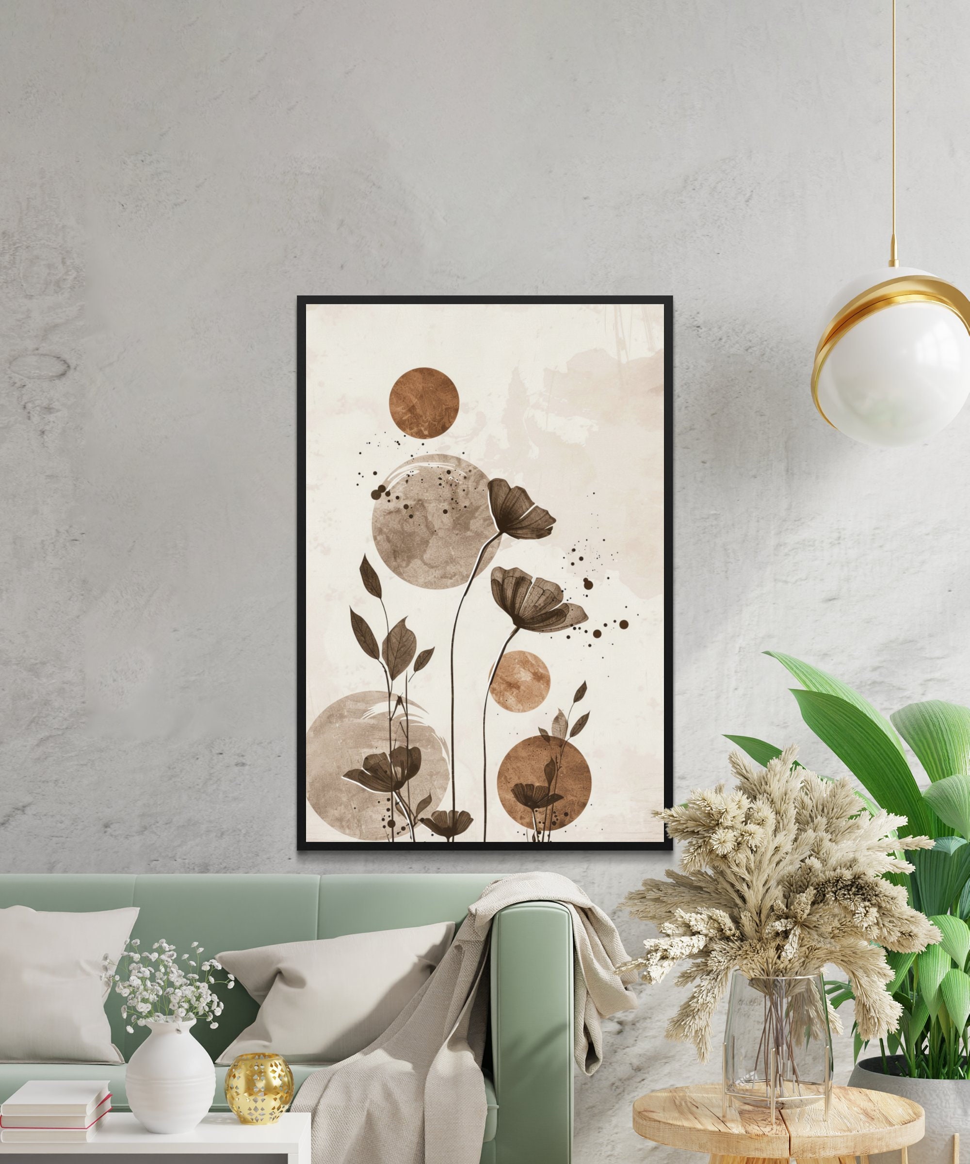 Abstract Floral Wall Art, Modern Botanical Poster, Minimalist Plant ...