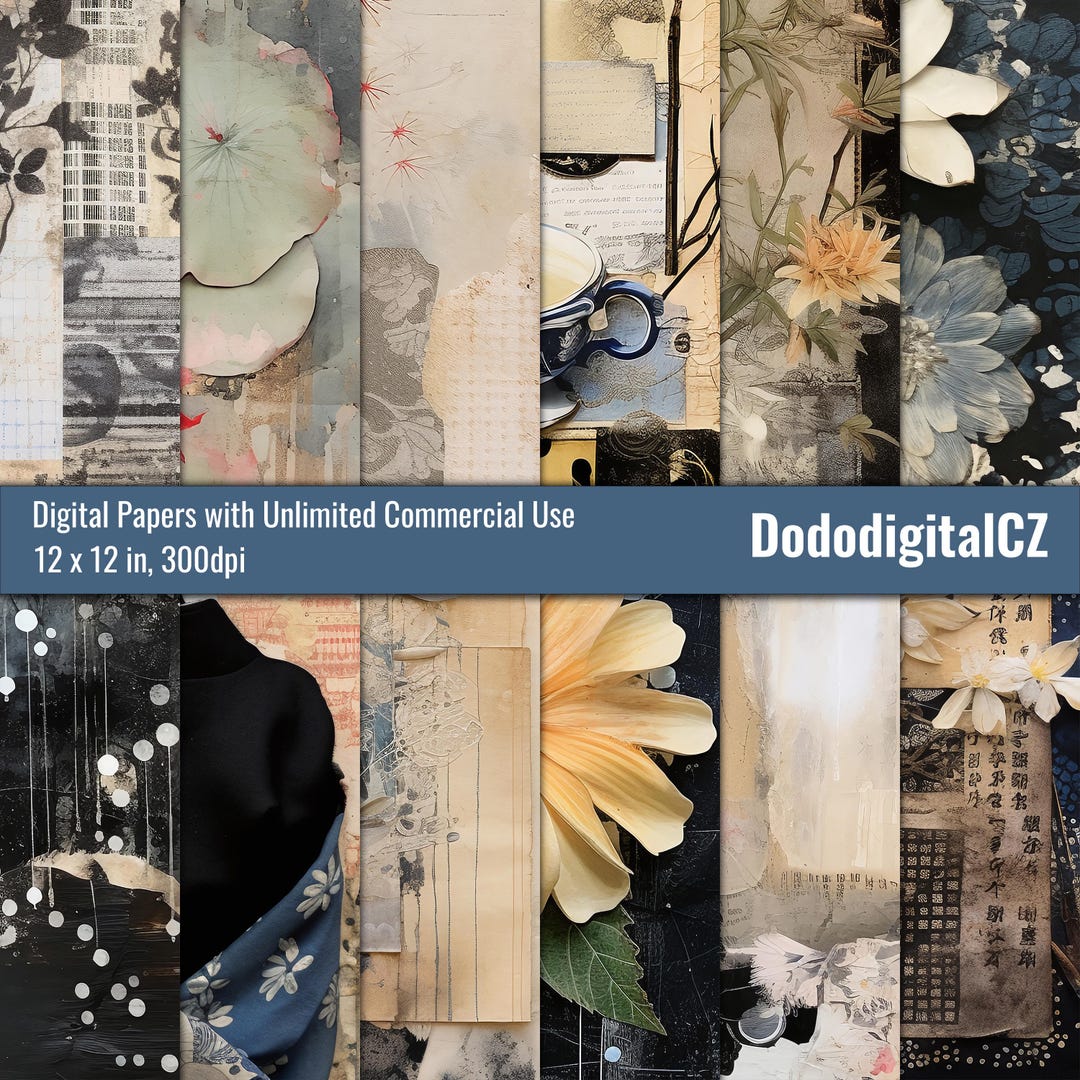 Geisha's World Digital Paper | Unlimited Commercial Use | Patterned ...