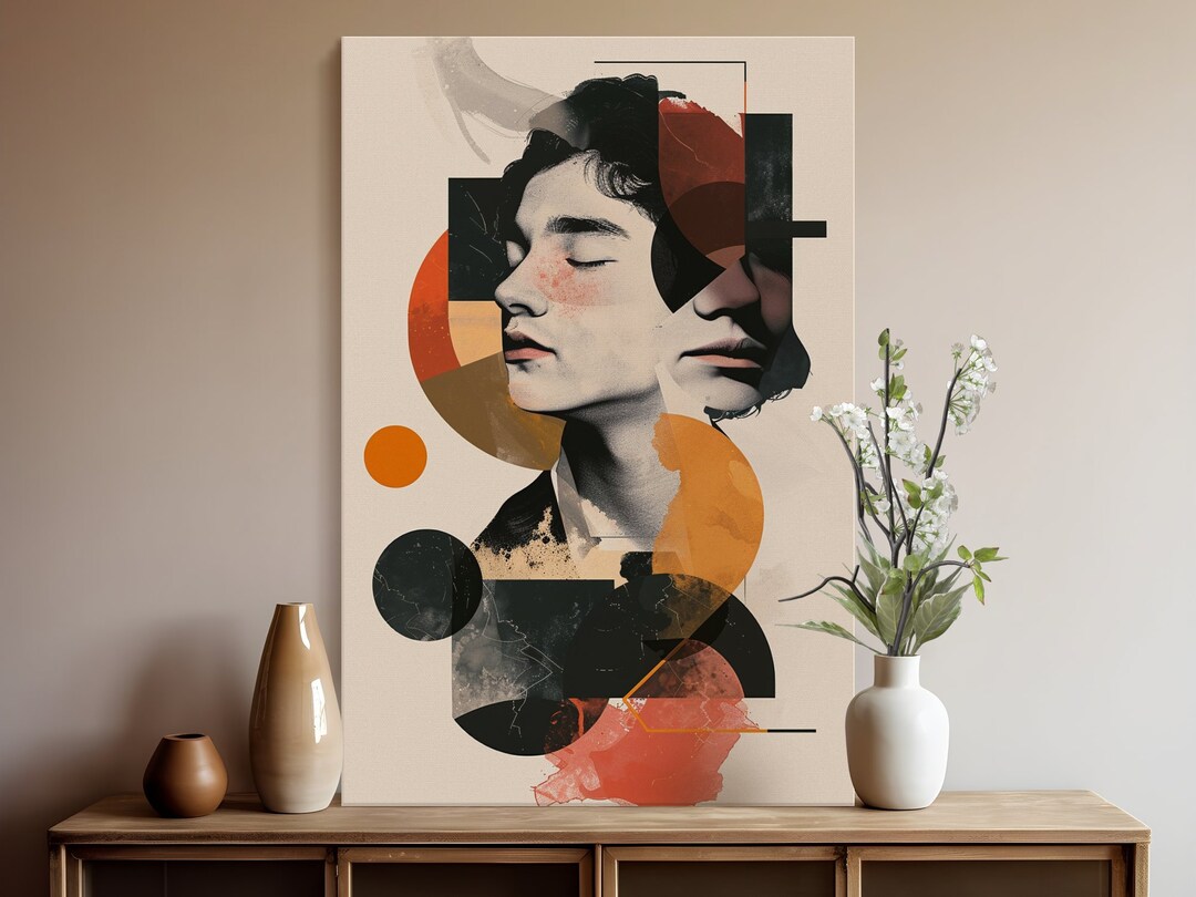 Abstract Portrait Print, Modern Wall Art, Digital Download, Home Decor ...