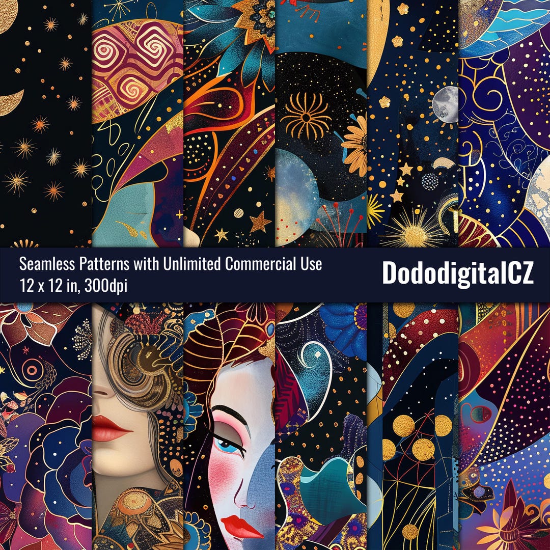 Astronomical Seamless Pattern | Unlimited Commercial Use | Patterned ...