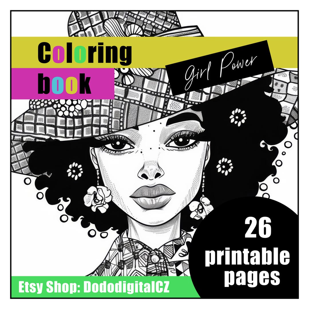 Girl Power Coloring Book for Adults and Children | Fashion Girls ...