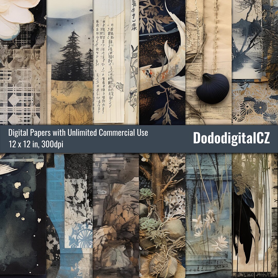Trip to Asia Digital Paper | Unlimited Commercial Use | Patterned Paper ...