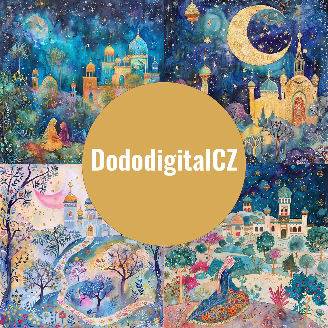 Arabian Nights Digital Paper | Unlimited Commercial Use | Patterned ...