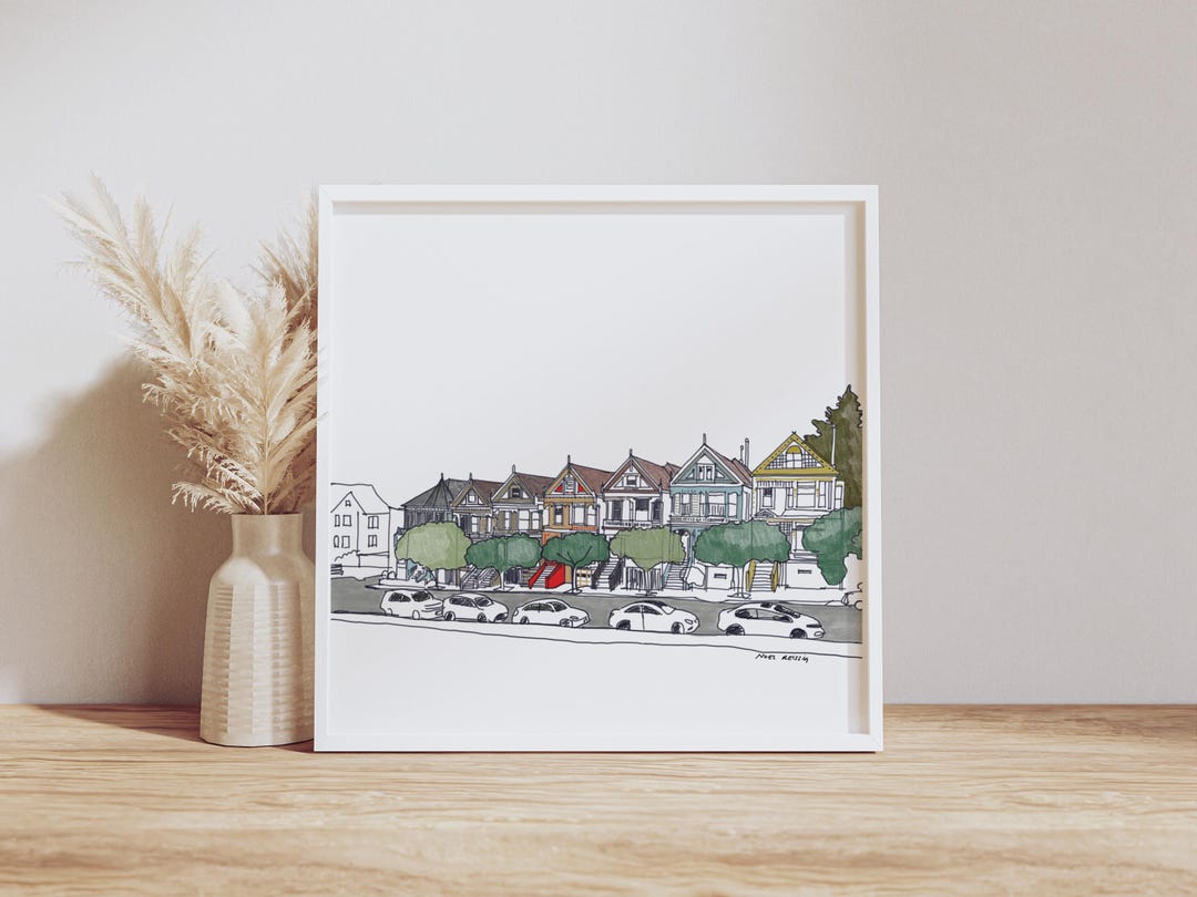 Painted Ladies Print: San Francisco Hand-drawn Wall Art - Etsy