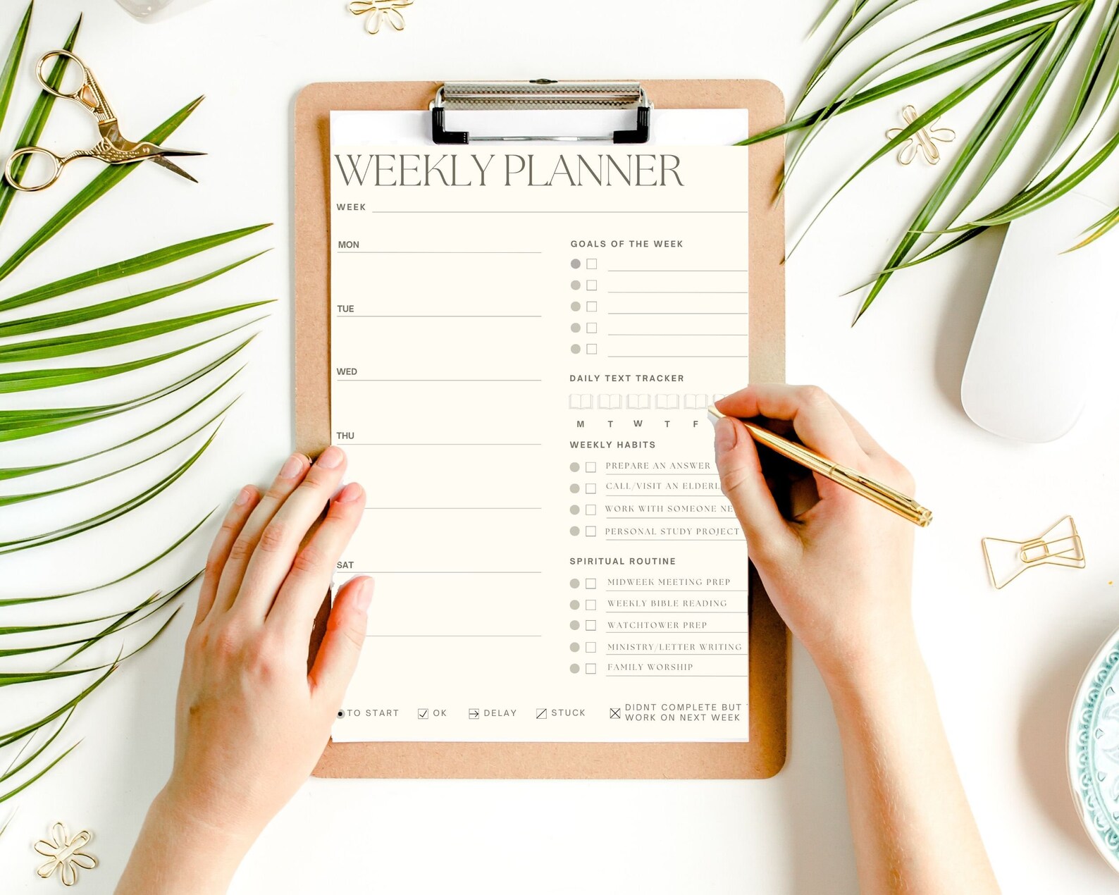JW Weekly Spiritual Routine and Habits Planner JW Goals Tracker ...