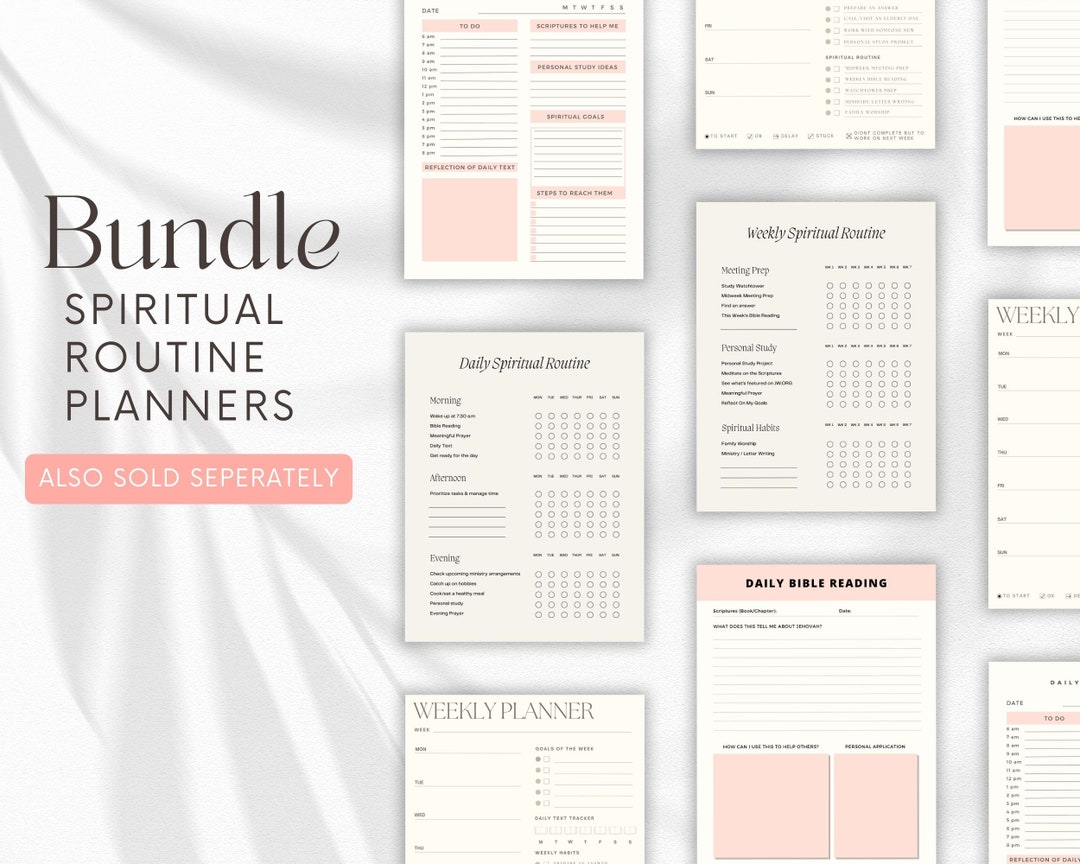 JW Spiritual Routine Study Planners BUNDLE - Etsy