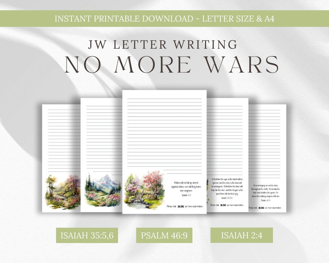 JW No More Wars Letter Writing Pioneer Letter Writing With Scriptures ...