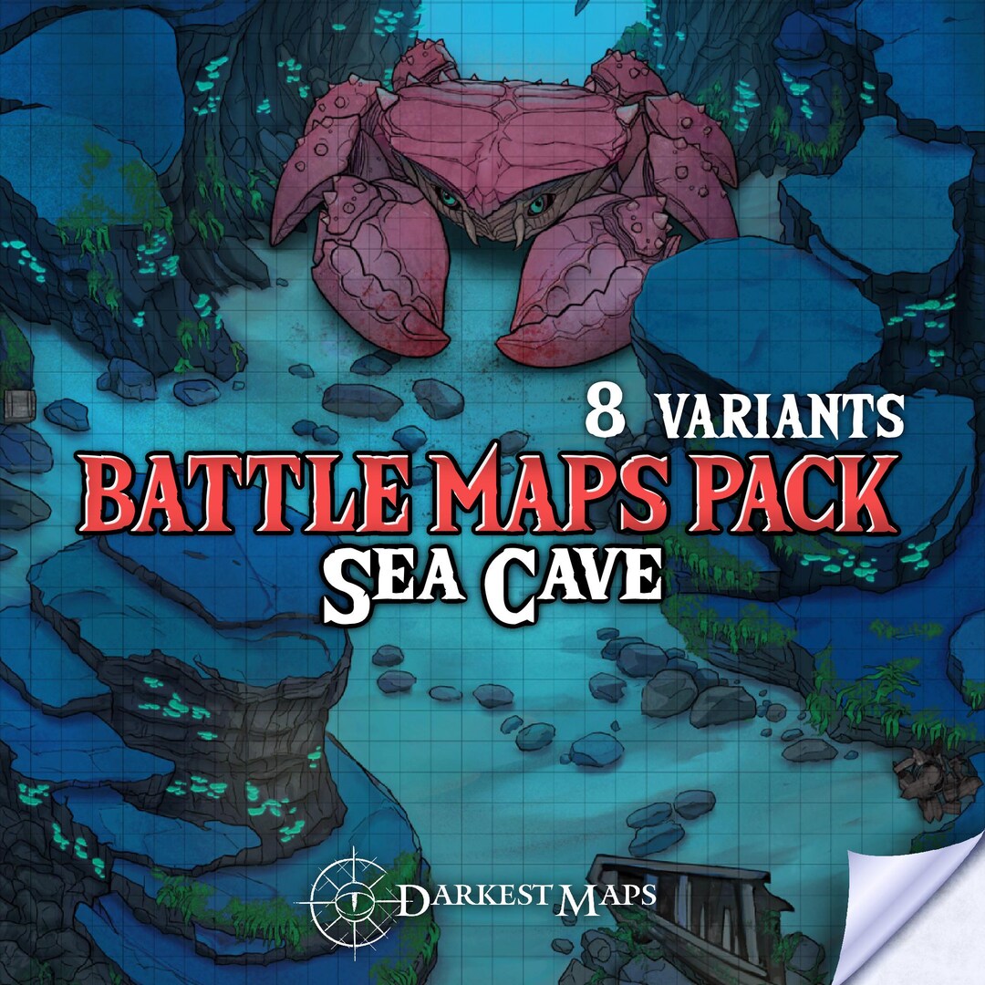 Sea Cave Battlemap Dnd Battle Map, Role Playing Maps, Dungeons and ...