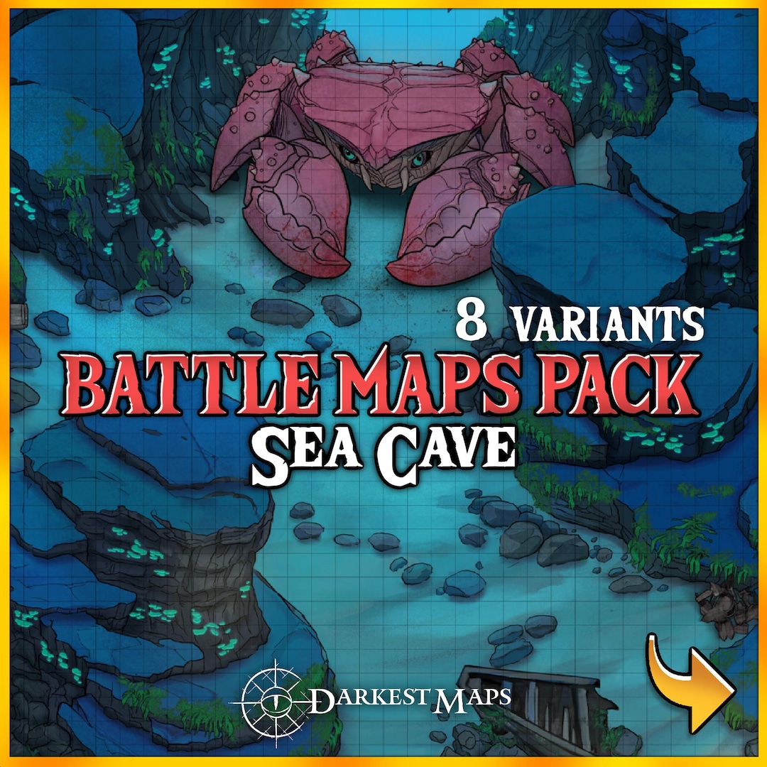 Sea Cave Battlemap Dnd Battle Maps, D&D, Dungeons and Dragons, Map ...