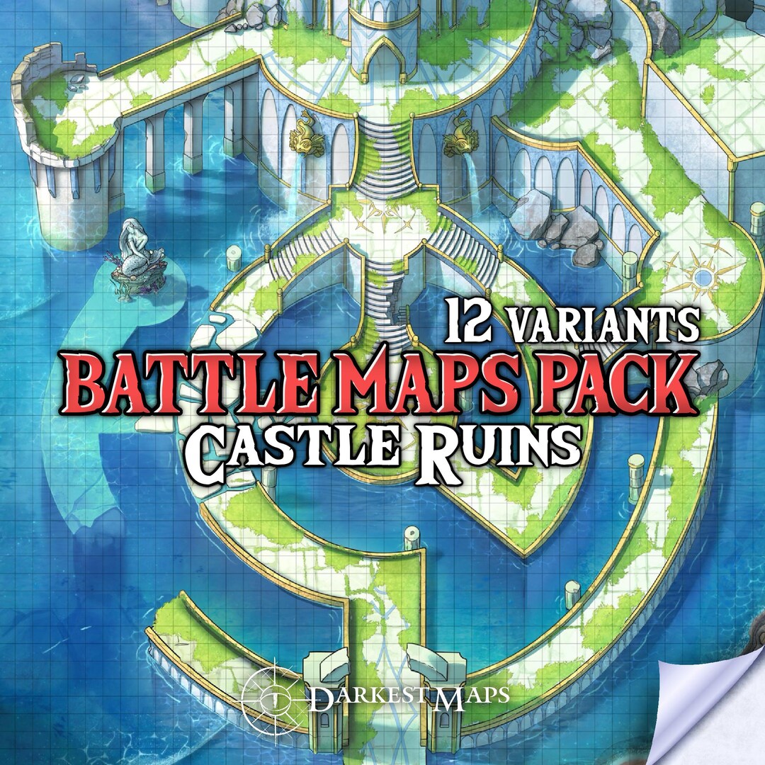 Castle Ruins Battlemap Dnd Battle Map, Role Playing Maps, Dungeons and ...