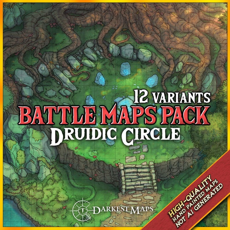 Druidic Circle Battlemap | Dnd Battle Maps, D&D, Dungeons and Dragons, Map Collection, Dungeon ...