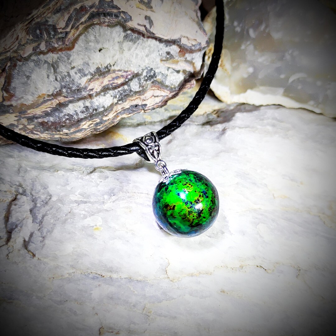 Color Change Mood Stone Necklace: Sphere Pendant, Leather Cord - Etsy
